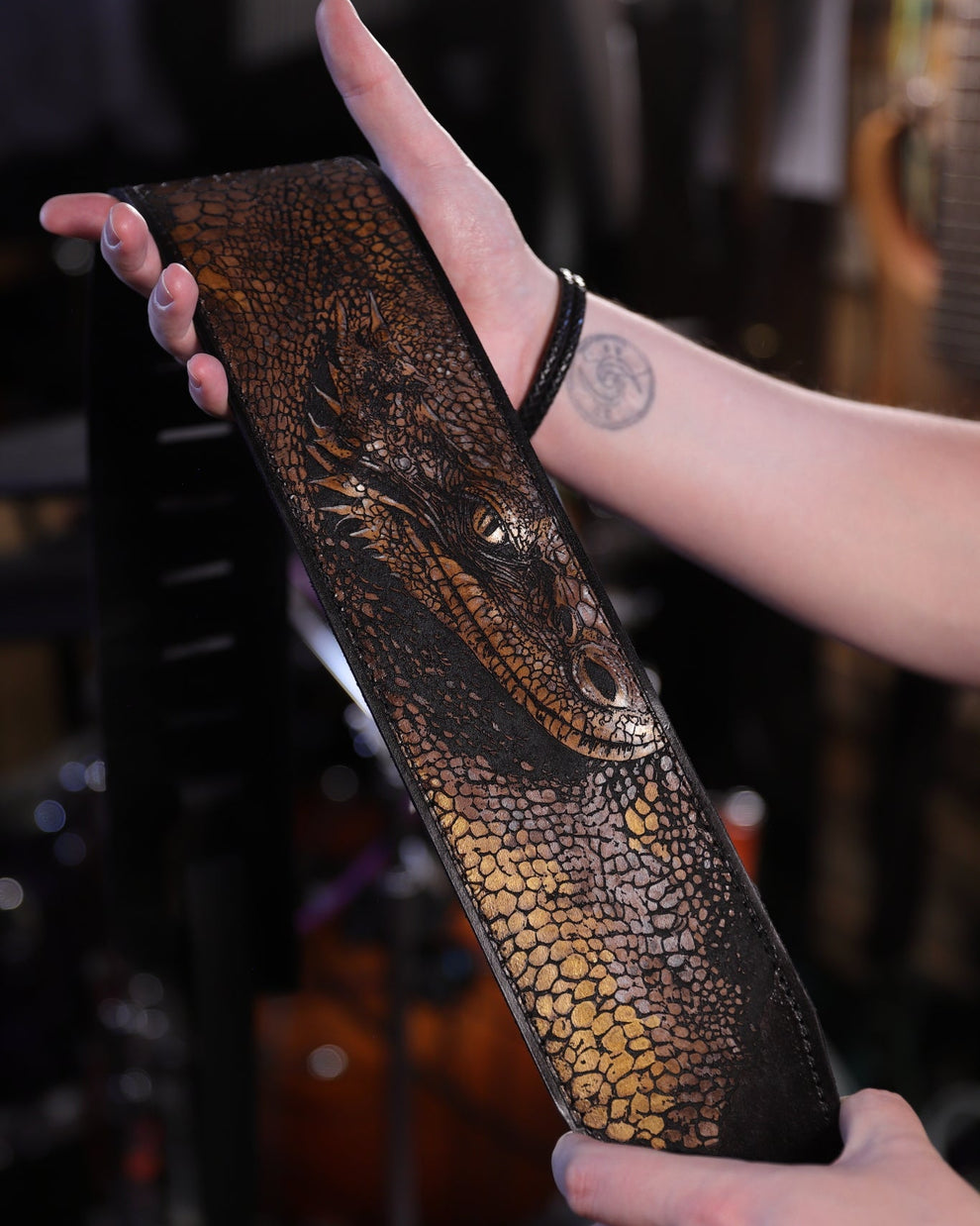Gold & Silver Dragon – Backbeat Leather
